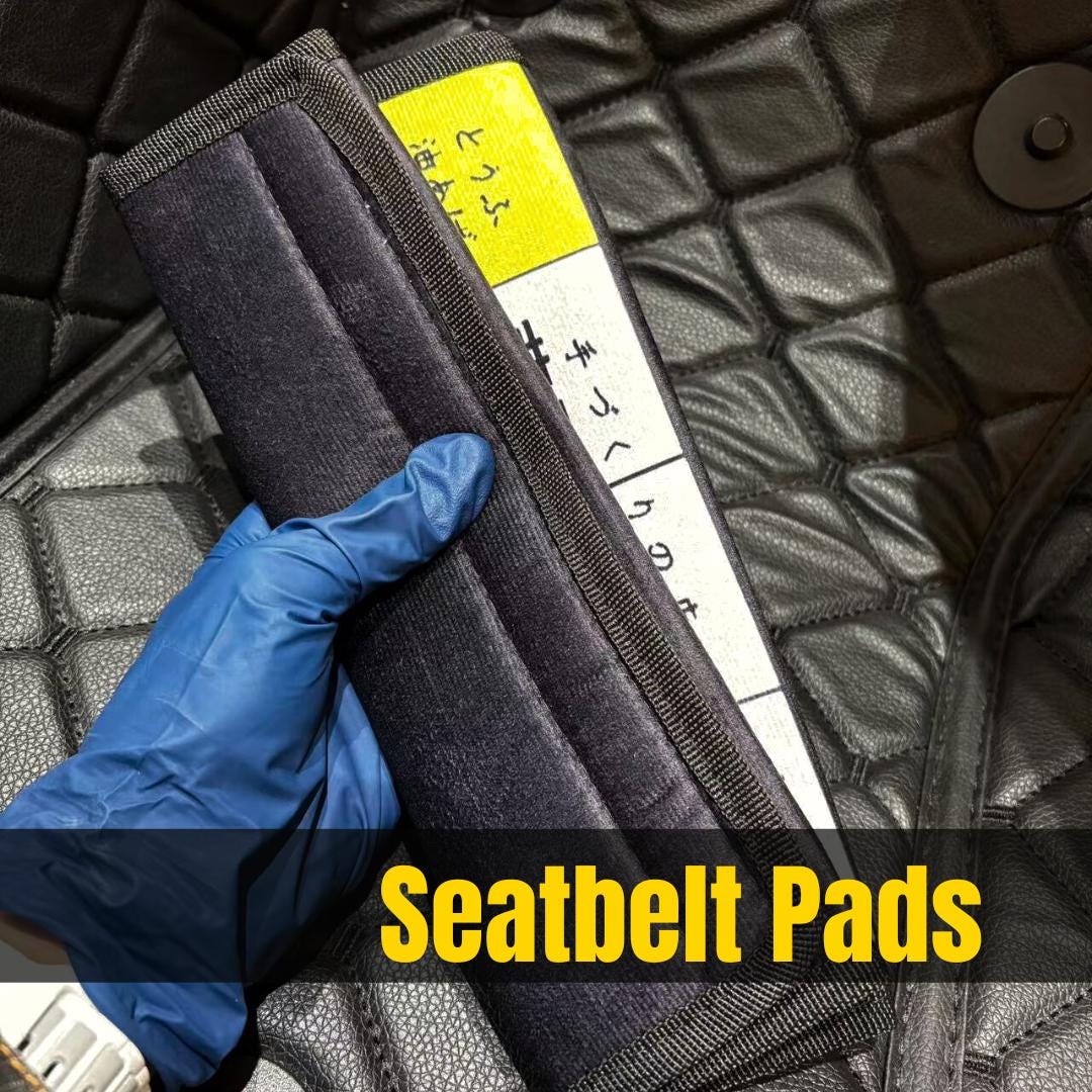 JDM Style Car Seatbelt Covers | Handmade Plush Seatbelt Pads (set of 2 ...