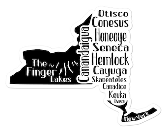 Finger Lakes Poster Map - Etsy Canada