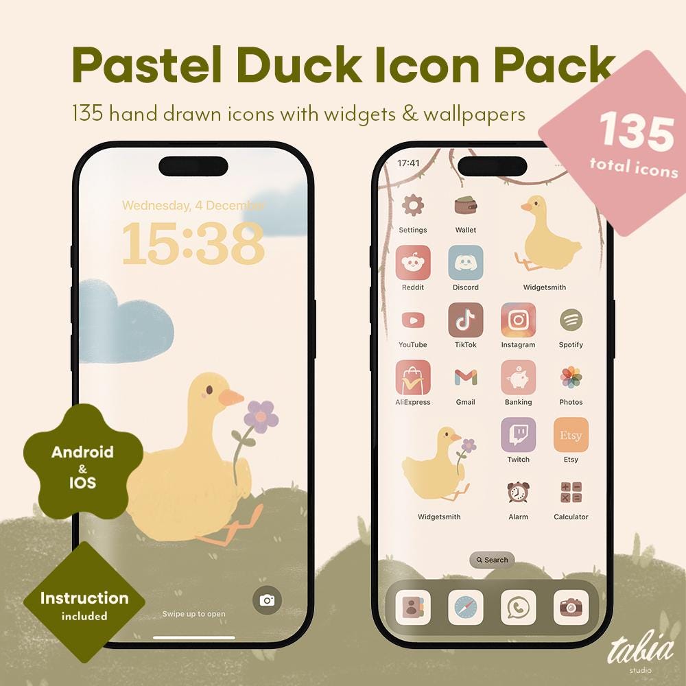 Cute Pastel Duck Icon Pack | Phone Theme | Wallpapers & Widgets | IOS ...