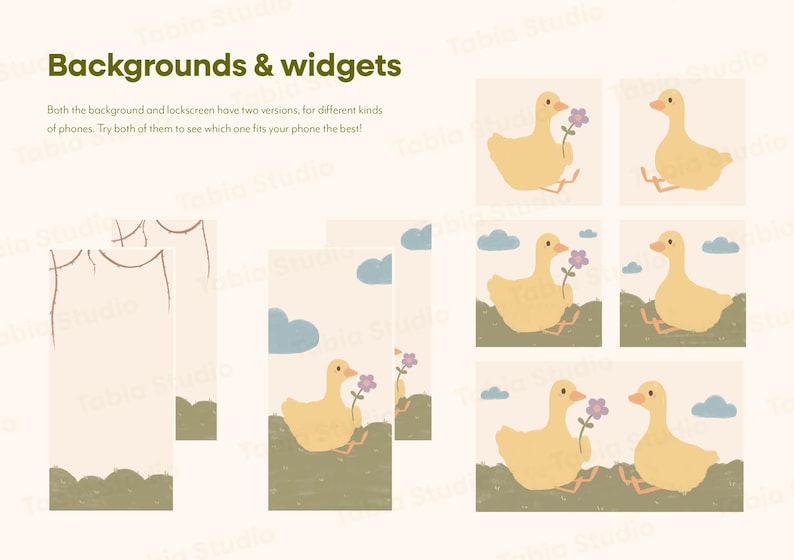 Cute Pastel Duck Icon Pack Phone Theme Wallpapers & Widgets IOS and ...