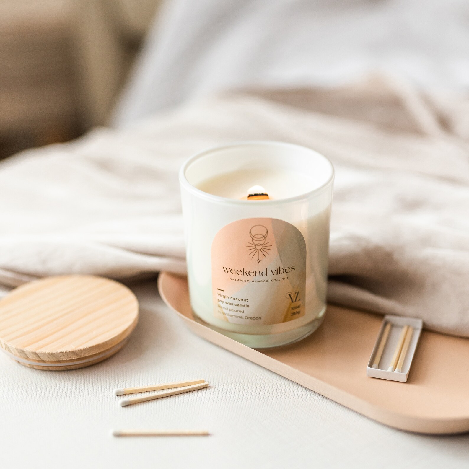 Weekend Vibes, Self Care Candle, Bamboo Coconut Candle, Bamboo Coconut ...