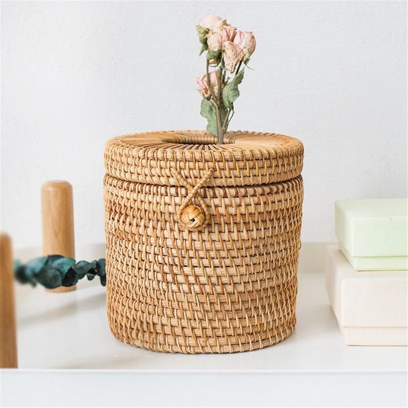 Vietnam Rattan Weave | Tissue Box | Draw Box | Covered Tissue Box ...
