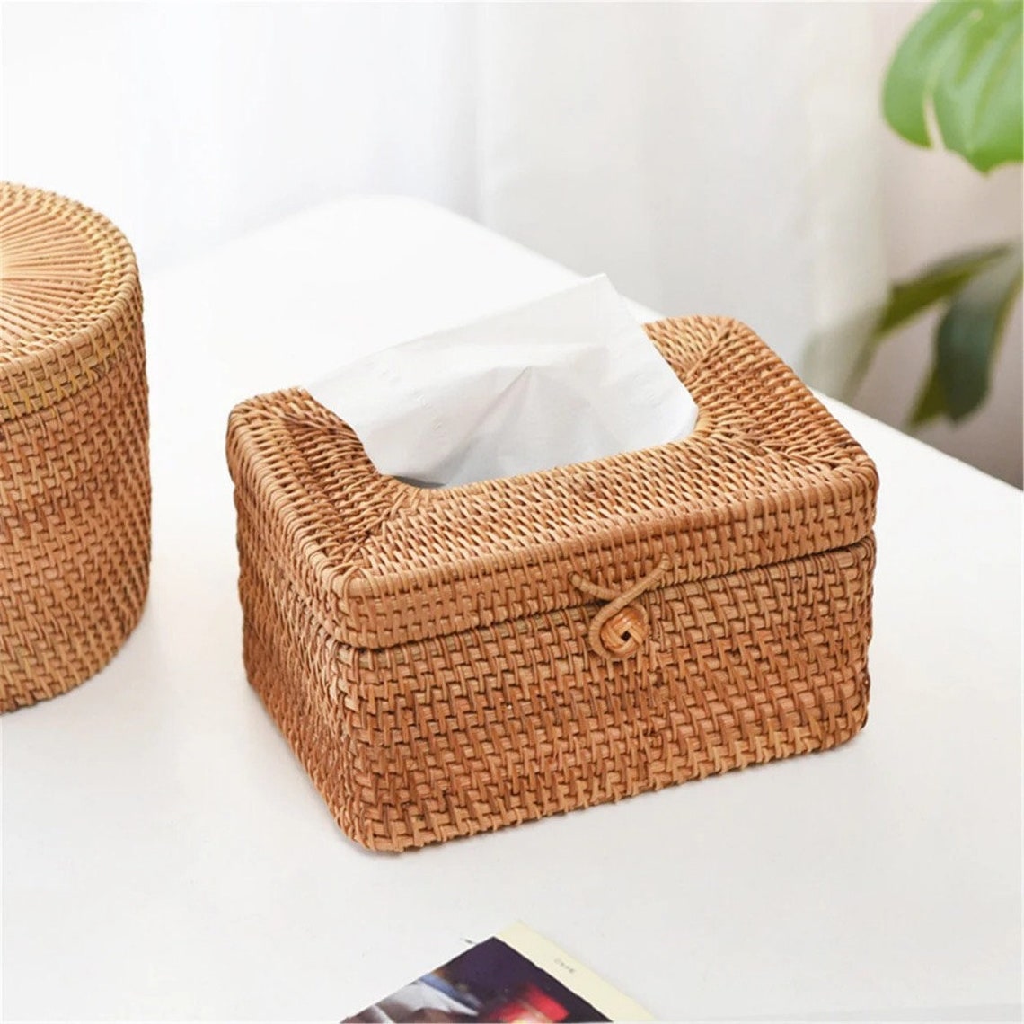 Vietnam Rattan Weave | Tissue Box | Draw Box | Covered Tissue Box ...