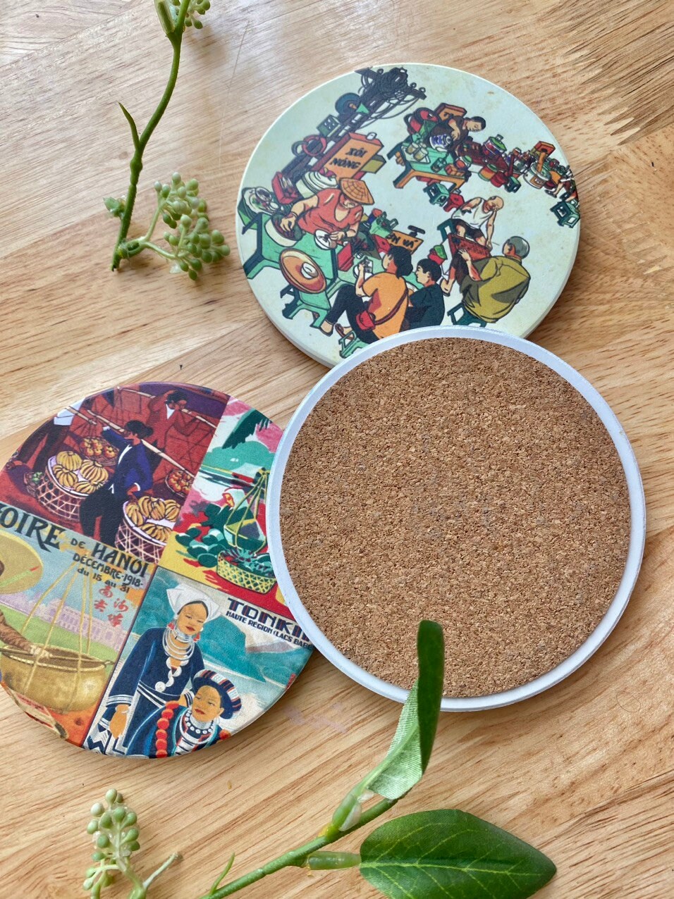 Coaster, Coasters Abstract Art, Modern Art Coasters Set of 3-vietnam ...