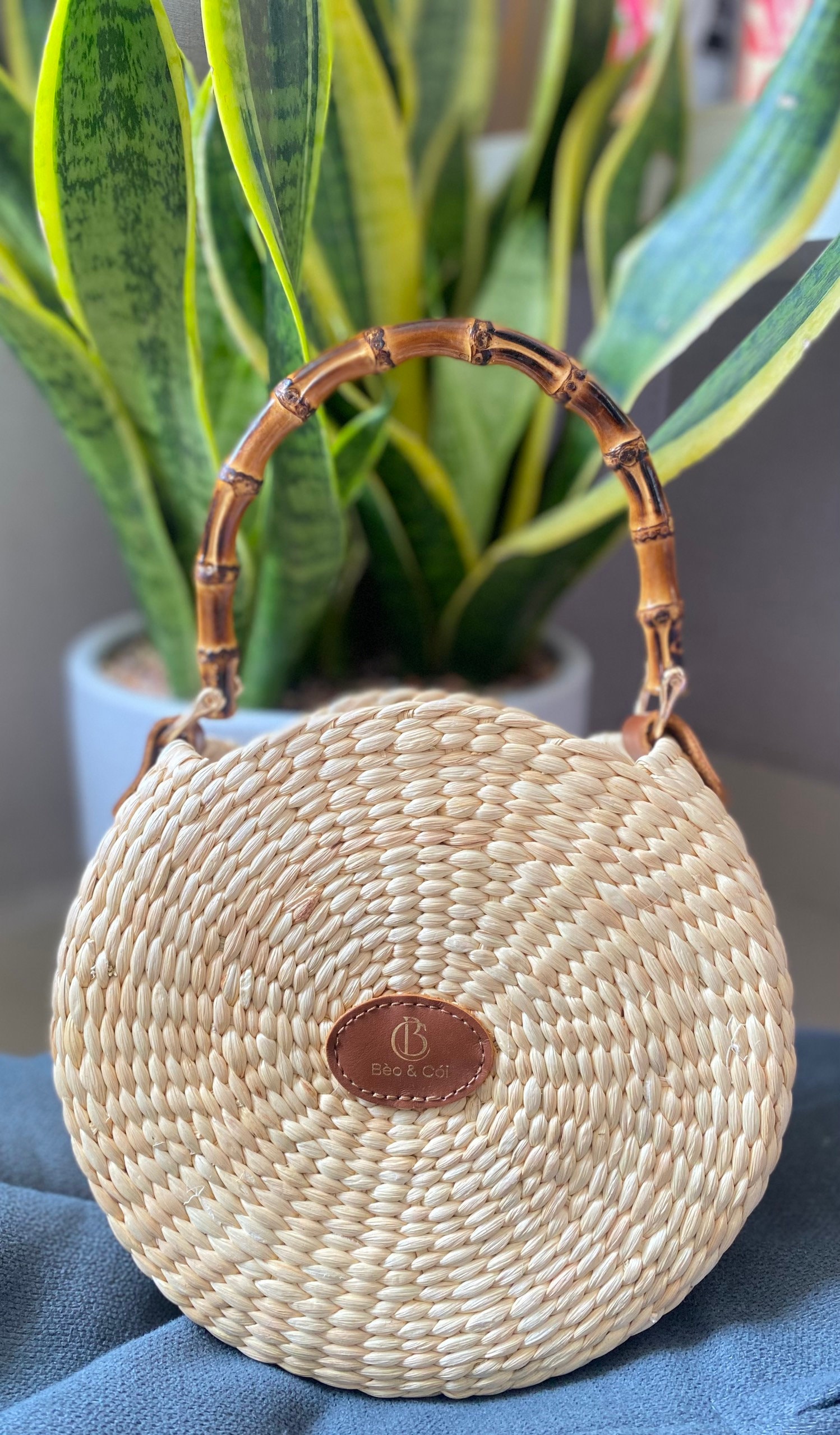 Round Rattan Bag, Wicker Bamboo Bag, Rattan Purse, Round Straw Bag ...