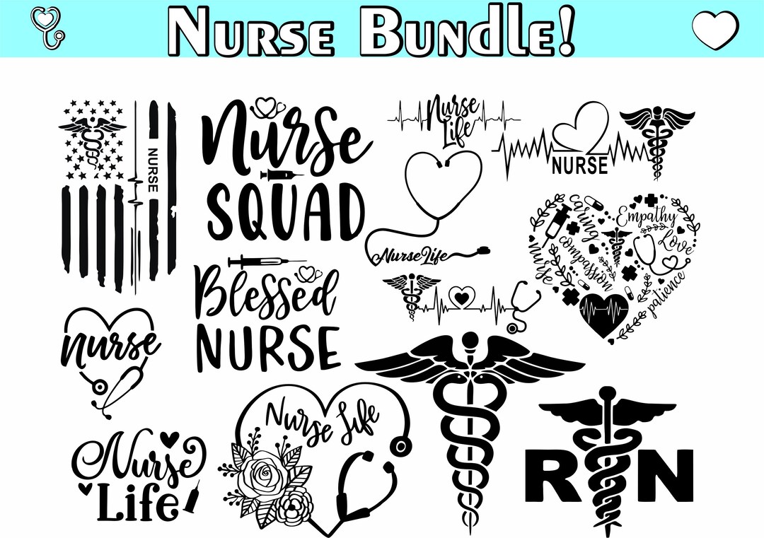 Nurse Life SVG Bundle - Cricut, Silhouette Designs (digital Download ...