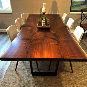 Walnut Dining Table, Live Edge Table, Handmade Furniture, Solid Wood ...