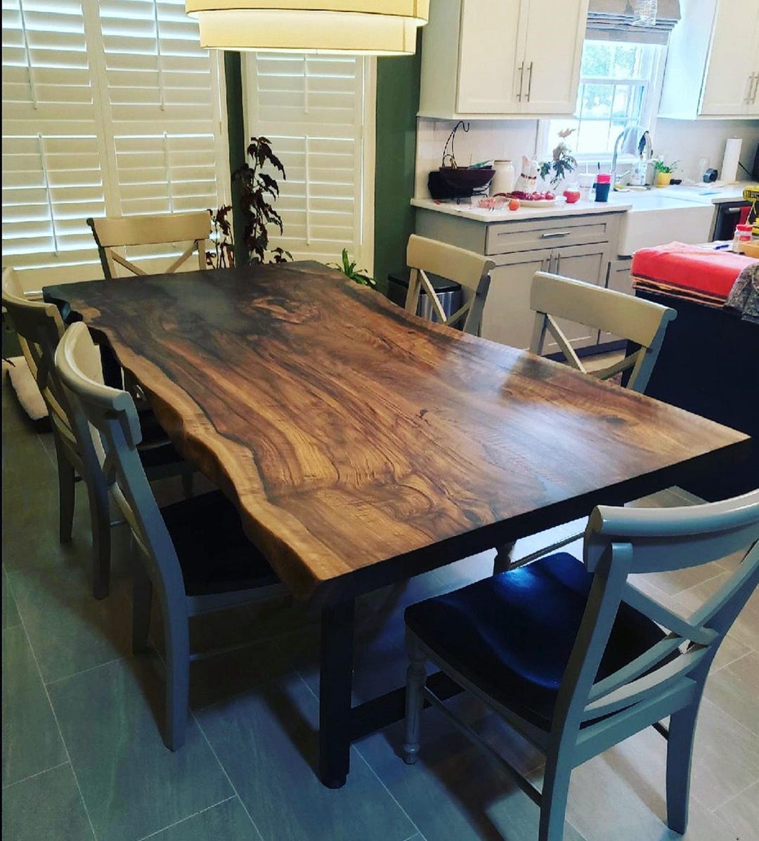 Natural Walnut Wood, Handmade Dining Table, Walnut Dining Table, Custom ...