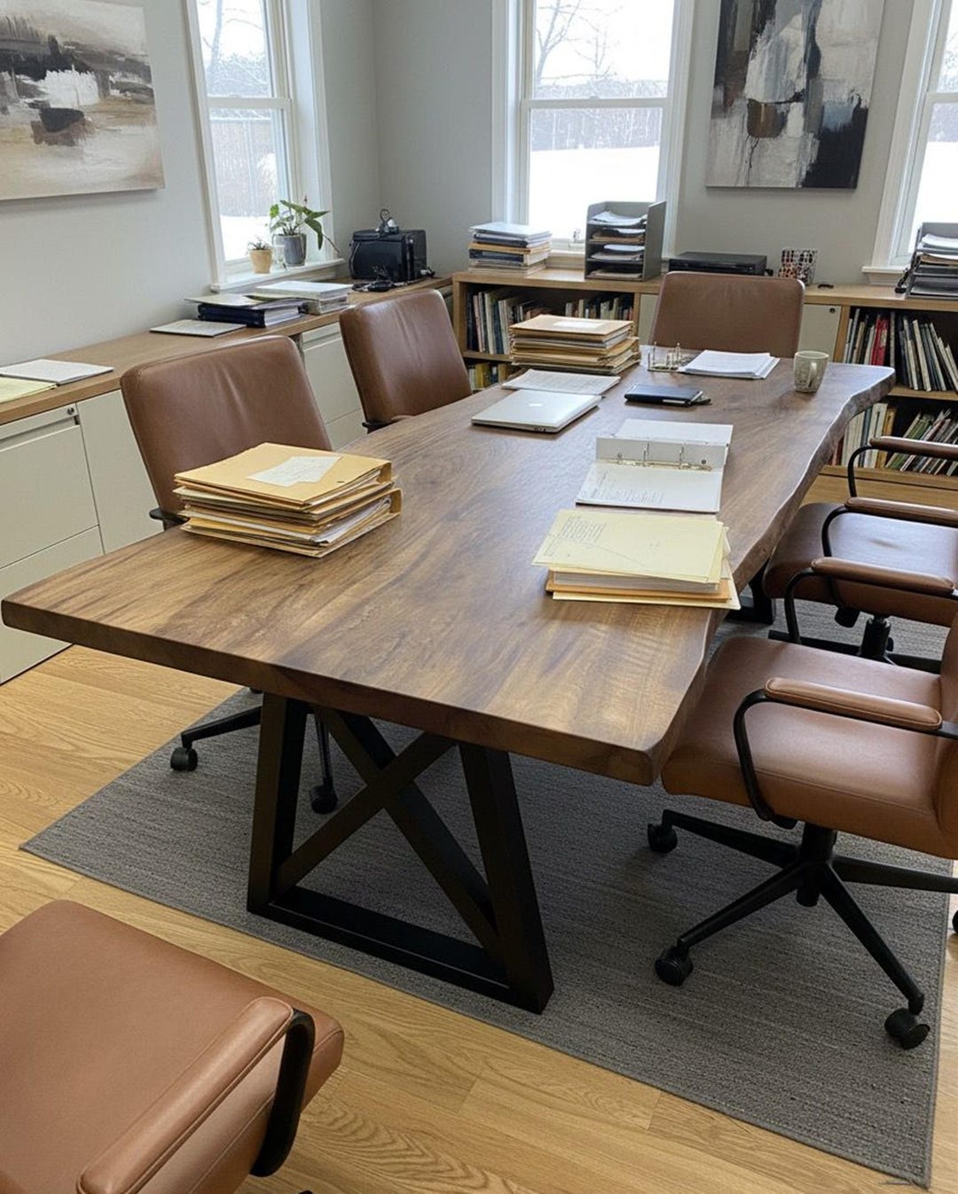 Handcrafted Walnut Dining Table: Modern Solid Wood - Kitchen Table - Etsy UK