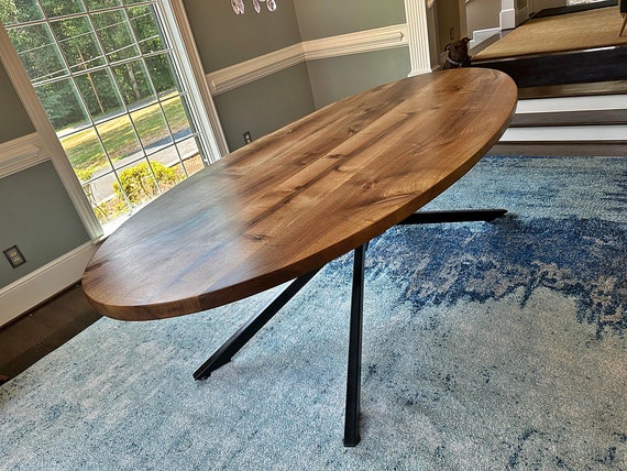 Oval walnut dining table store
