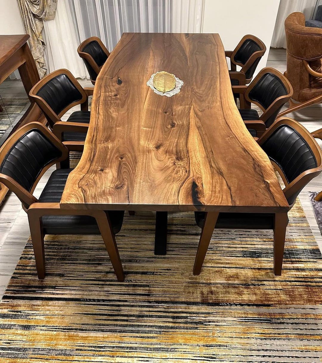 Handmade Solid Walnut Dining Table, Custom Kitchen Table - Etsy