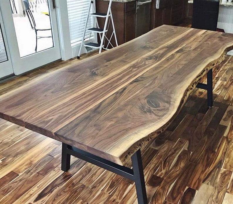 Solid american black walnut Live edge dining table Live edge | Etsy