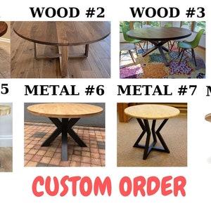 Round Dining Table, Handmade Round Table, Custom Round Table, Solid ...