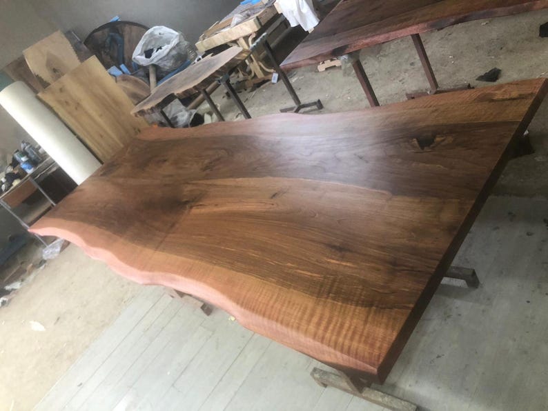 Live Edge Black Walnut Dining Table: Hand Crafted Solid Wood - Etsy UK