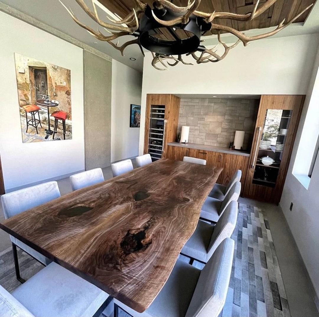 Walnut Table, Solid Black Walnut, Live Edge Table, Custom Dining Table ...