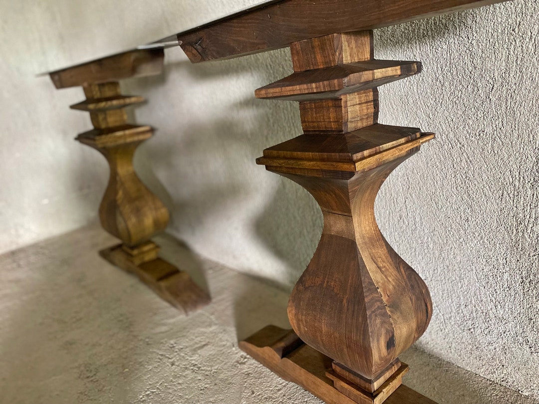 Walnut Table Legs, Table Pedestal, Table Pedestal, Table Legs, Coffee ...