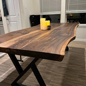 Walnut Wood, Live Edge Kitchen Table, Live Edge Table, İndustrial ...