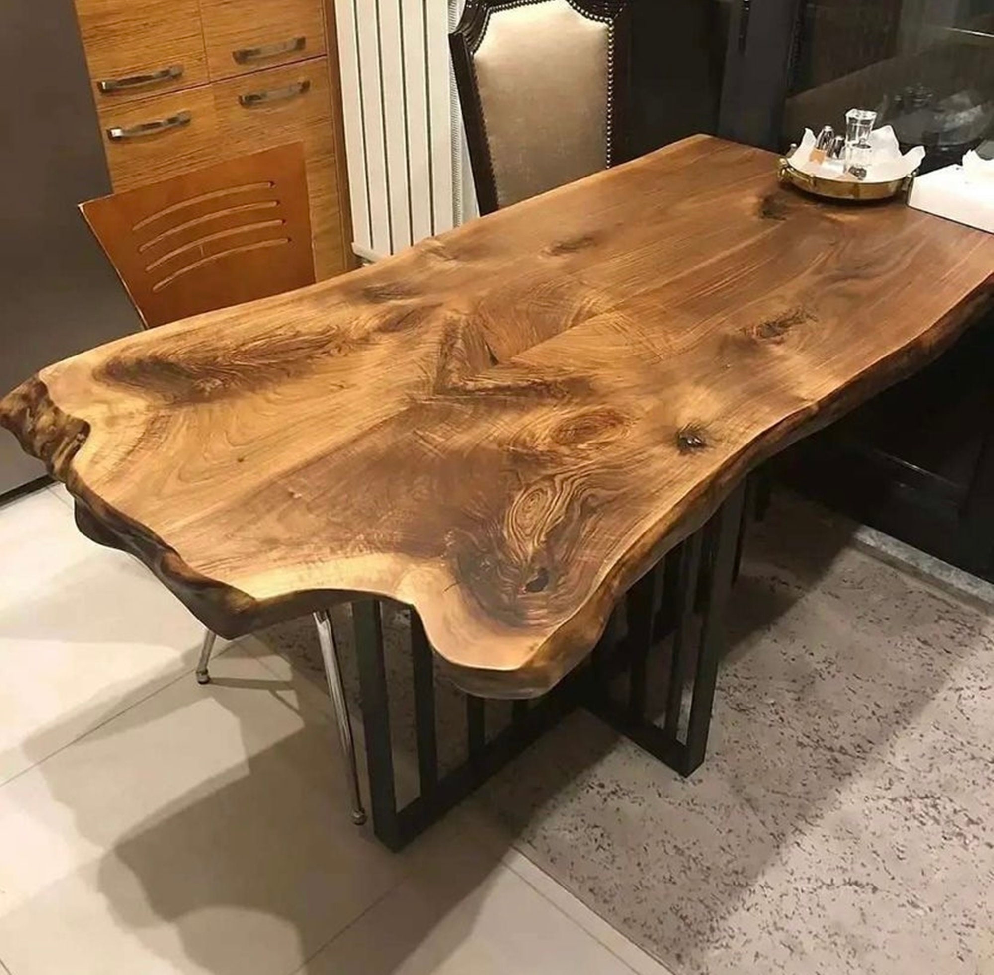 Live Edge Dining Table Dinning Table Kitchen Dining Table - Etsy