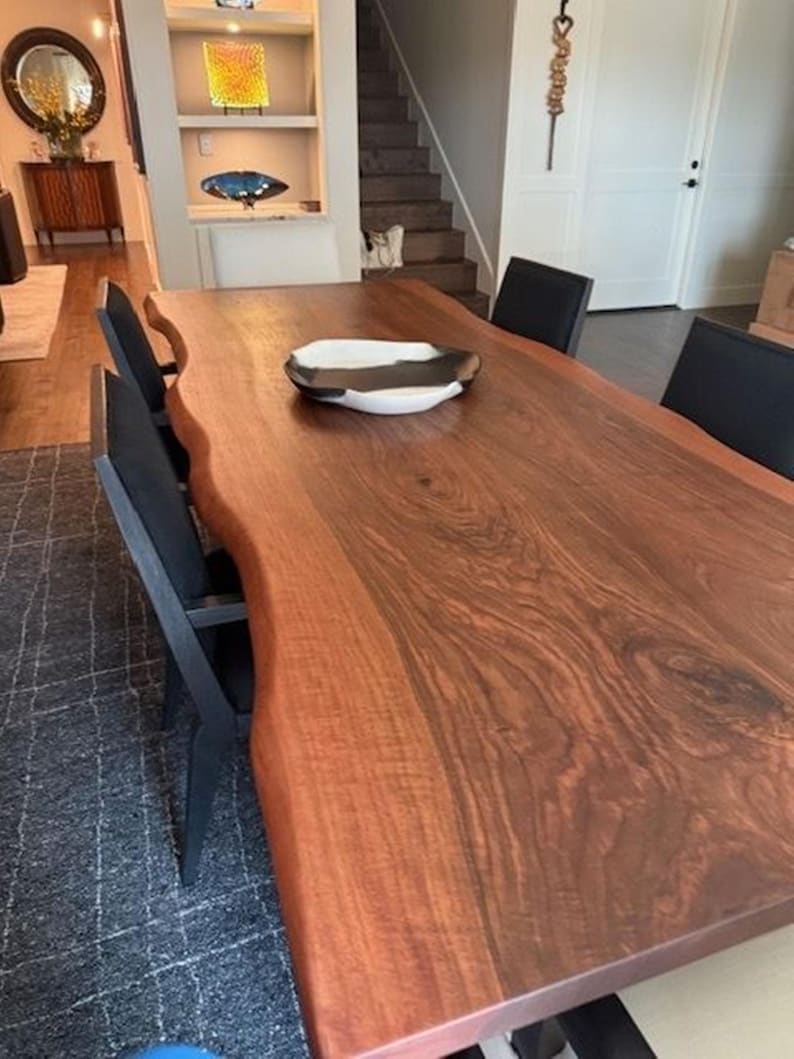 Live Edge Black Walnut Dining Table: Hand Crafted Solid Wood - Etsy UK