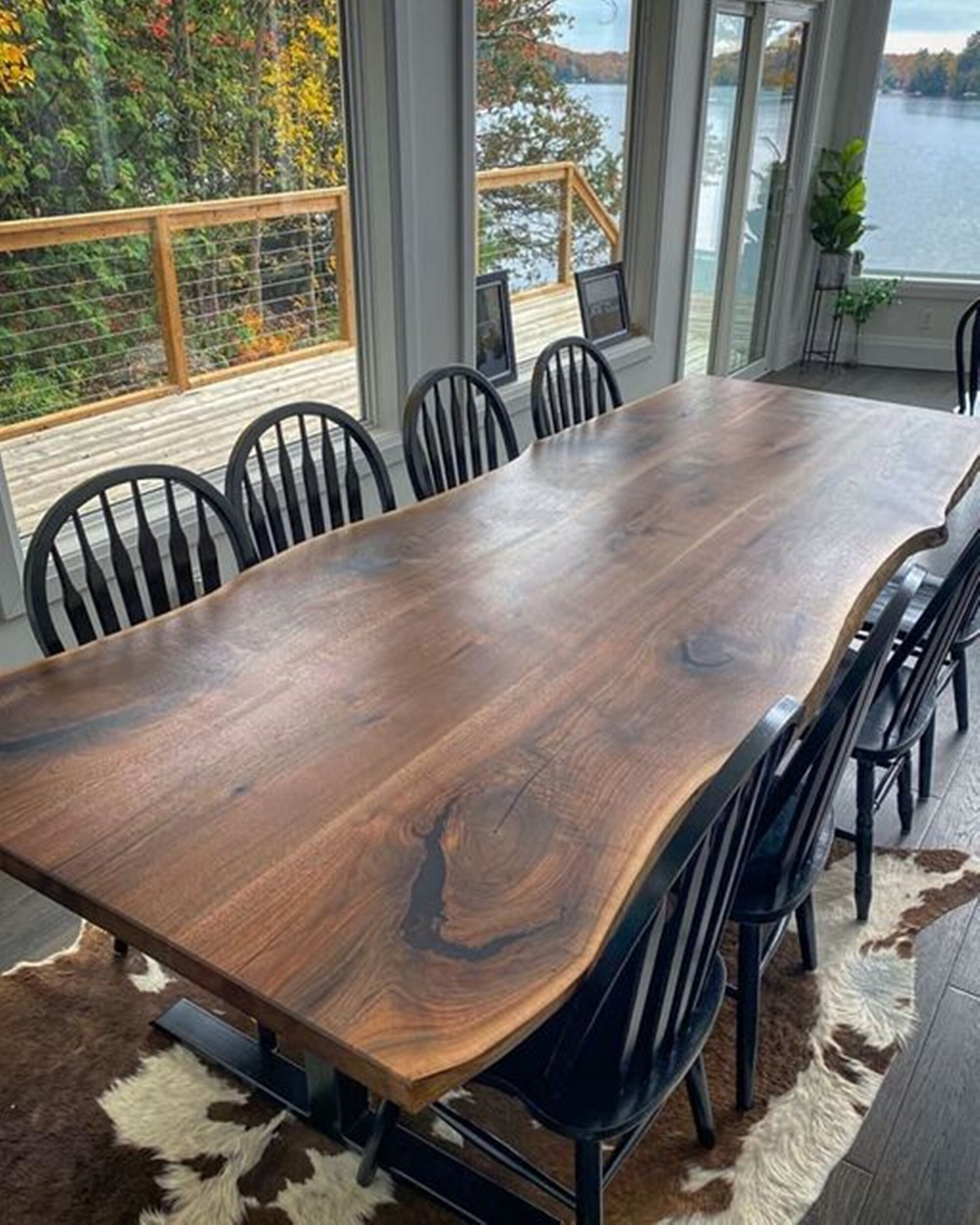 Live Edge Dining Table Live Edge Table Walnut Slab kitchen Table Walnut Dining Table Farmhouse Dining Table Solid American Black Walnut Etsy