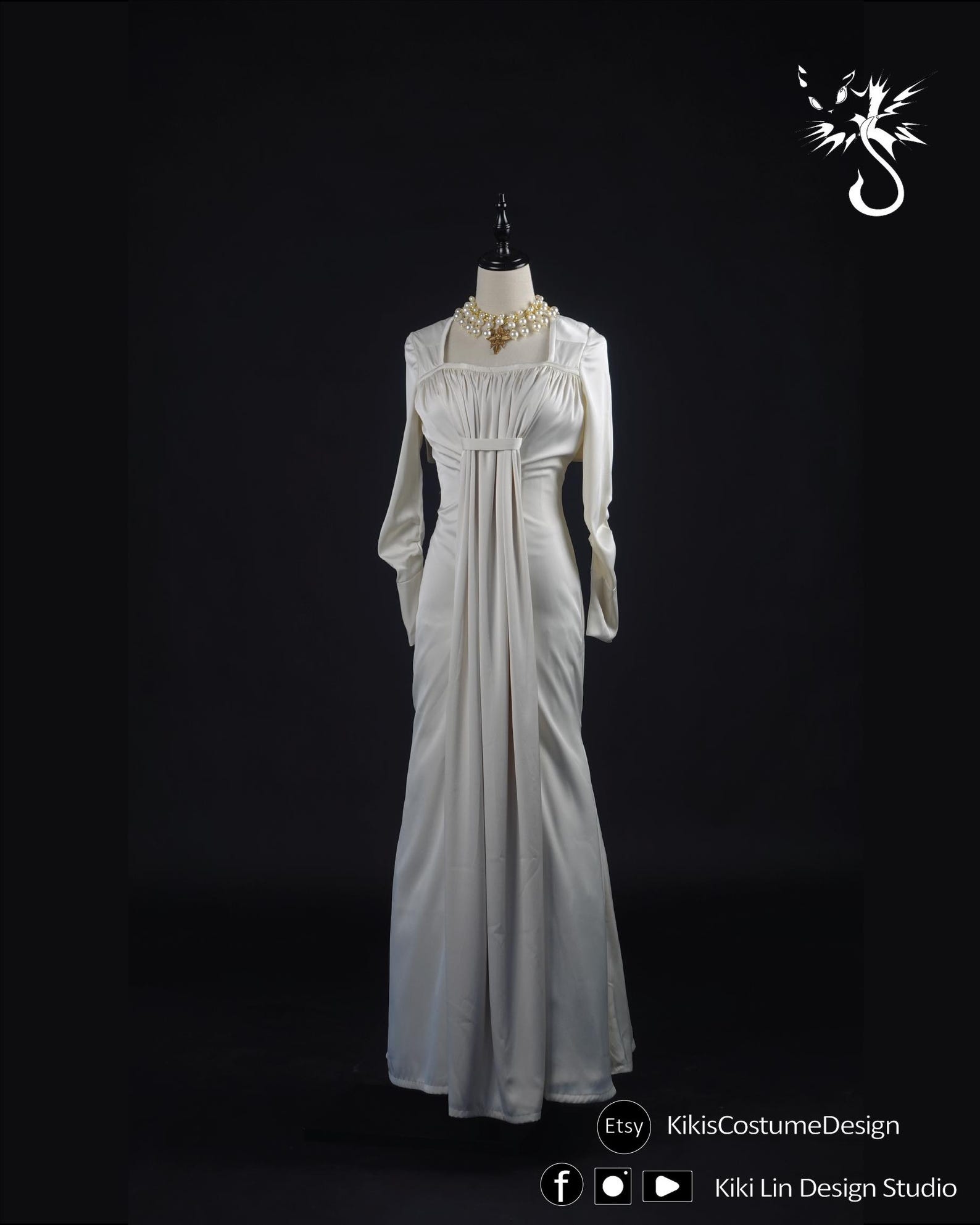 Anime-inspired Dress Pattern | Empireline Pleated Vampire Gown PDF (XS ...