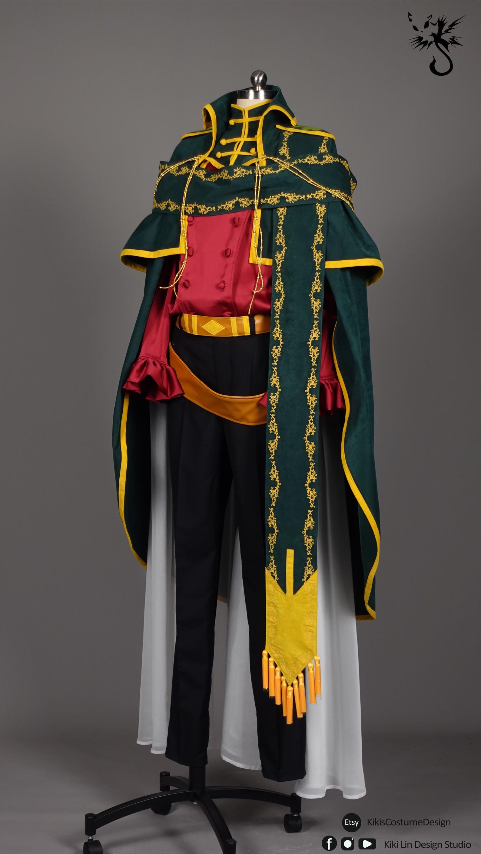 Fantasy Royal Herald Cape Pattern | Two-layer High Collar Cloak Free ...