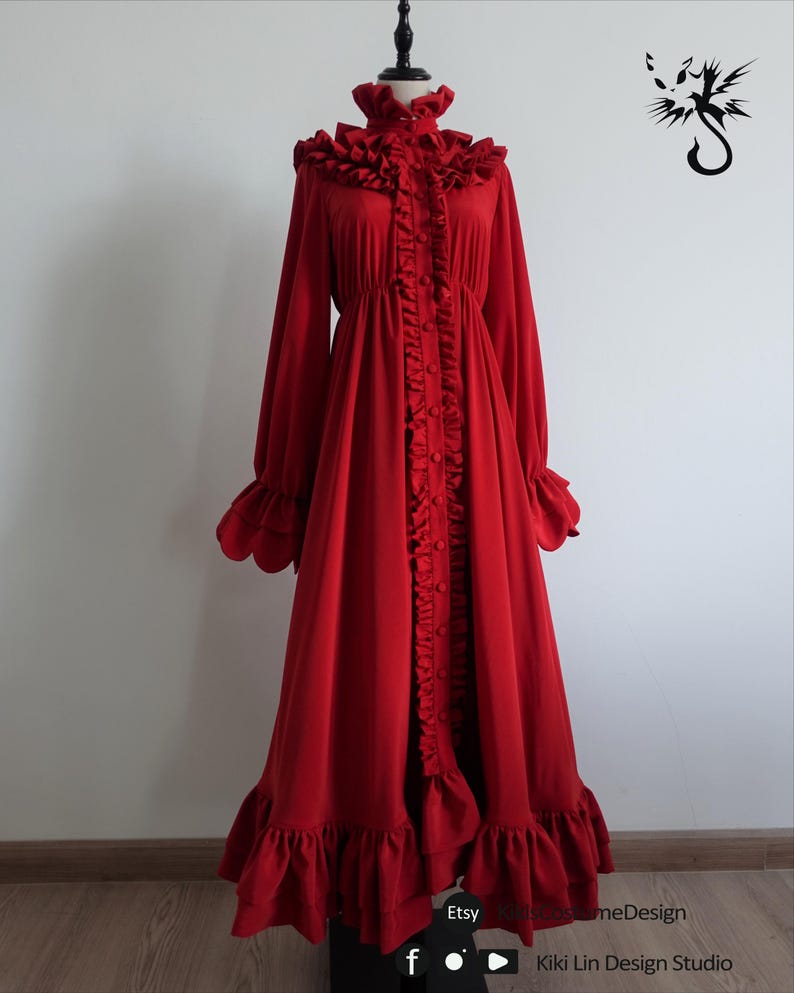 1890s Nightgown Sewing Pattern | Victorian Ruffled Dressing Gown PDF ...