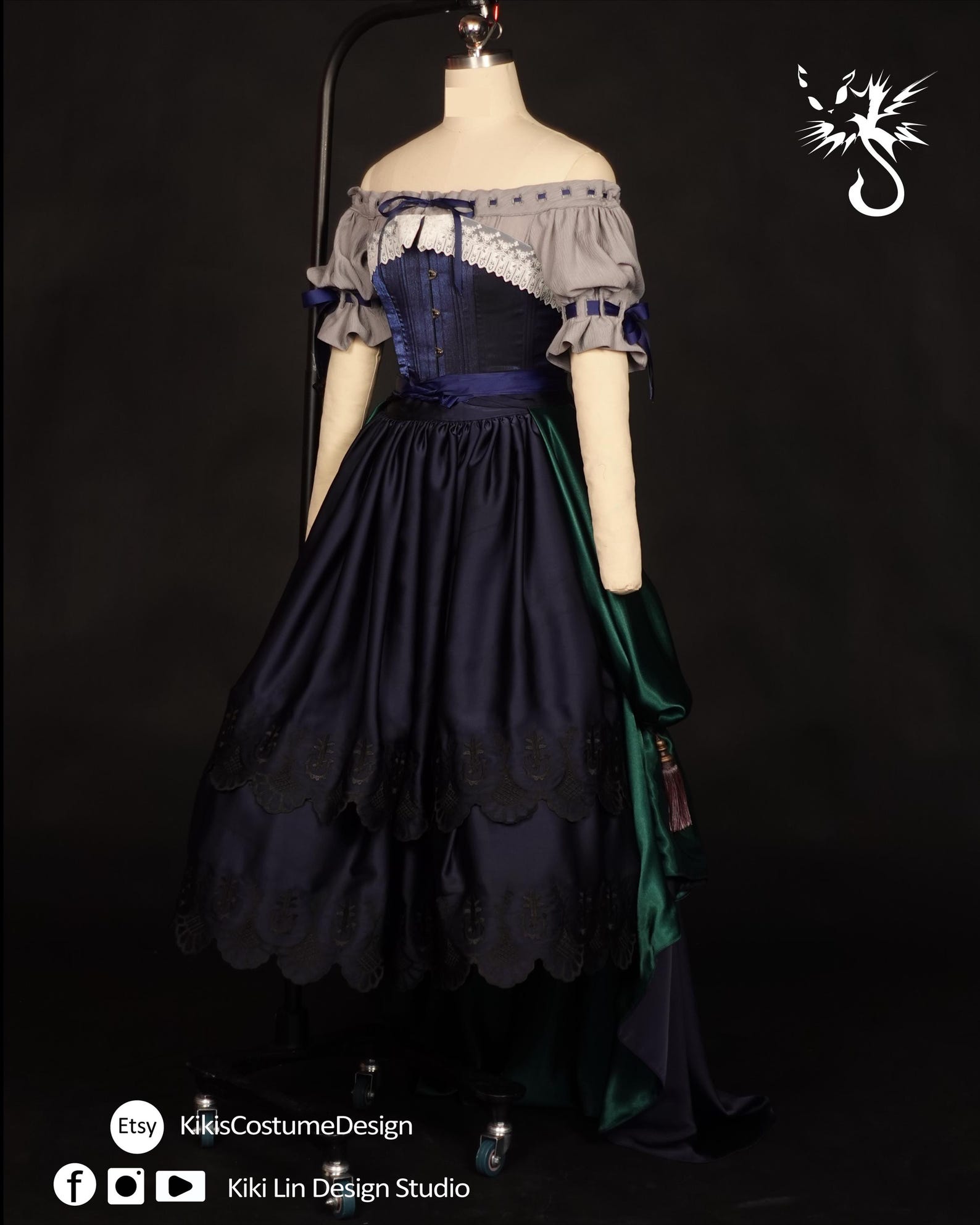 Waterfall Drape Overskirt Pattern | Gothic Bustle Skirt PDF (XS-2XL ...