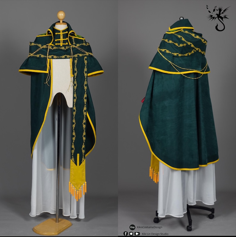 Fantasy Royal Herald Cape Pattern | Two-layer High Collar Cloak Free ...