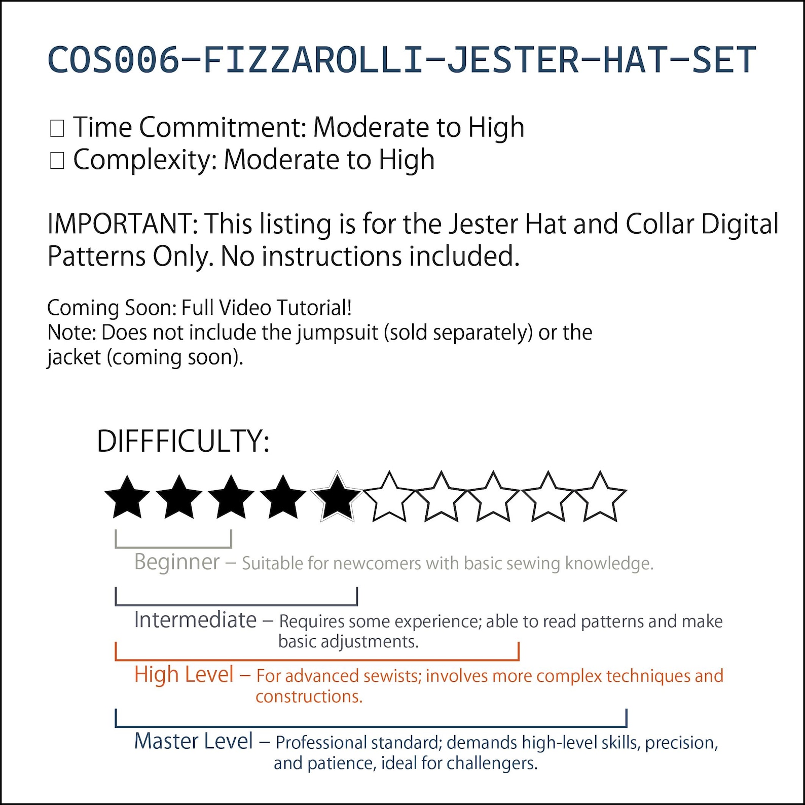 Jester Hat & Collar Sewing Pattern Set | Fizzarolli Cosplay Accessories ...