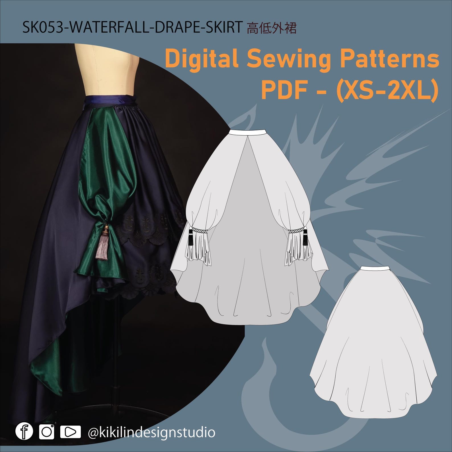 7-in-1 Grand Victorian Fantasy Costume Pattern | Full Video Tutorials ...