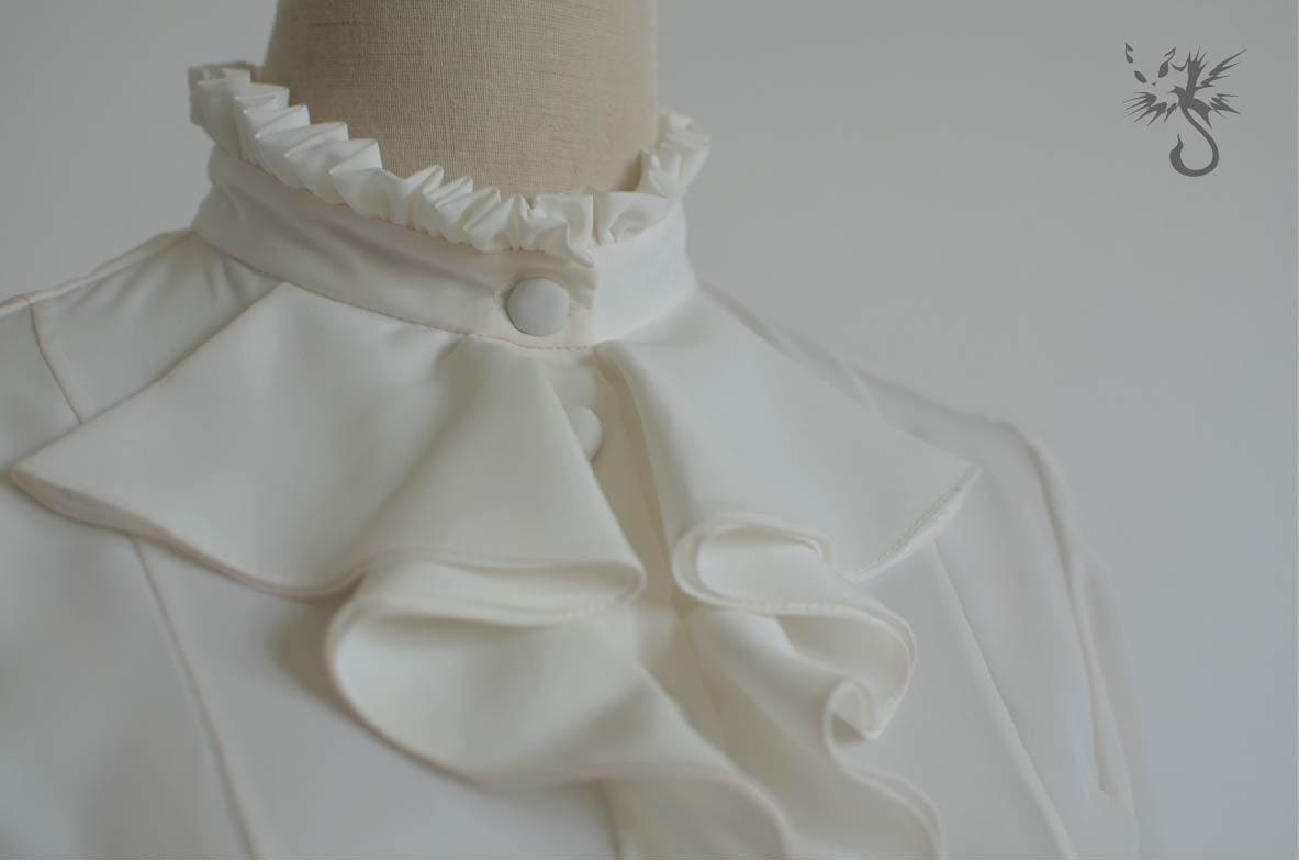 Victorian Jabot Blouse Pattern | Ruffled Dark Academia Top PDF (XS-2XL ...