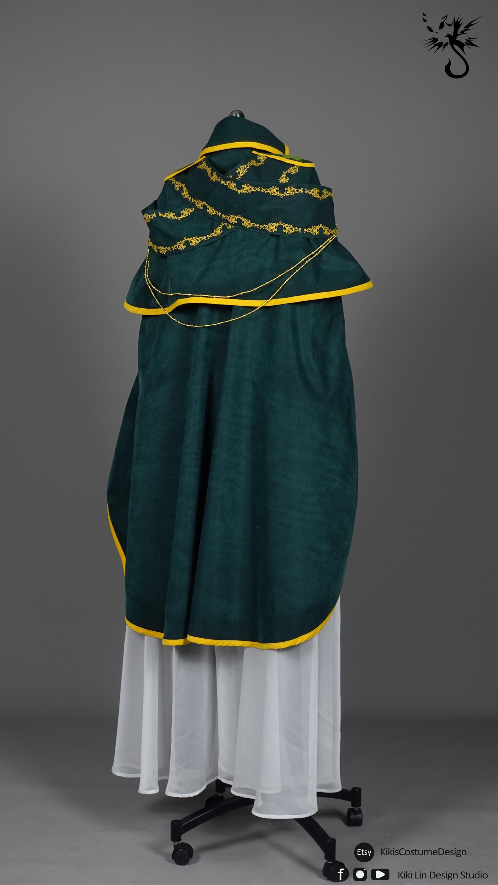 Fantasy Royal Herald Cape Pattern | Two-layer High Collar Cloak Free ...