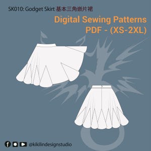 Digital Sewing Pattern | Basic Godet Skirt (sizes XS-2XL) | Beginner Friendly - Etsy