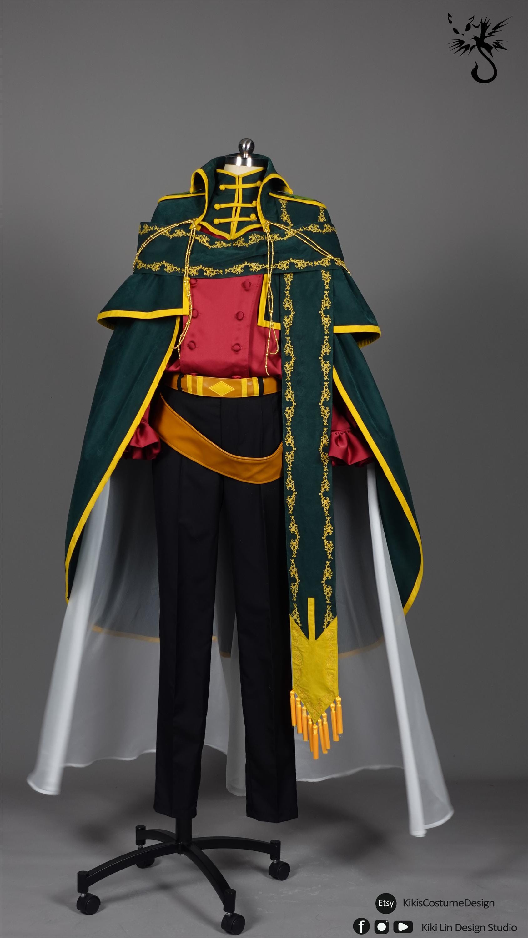 Fantasy Royal Herald Cape Pattern | Two-layer High Collar Cloak Free ...
