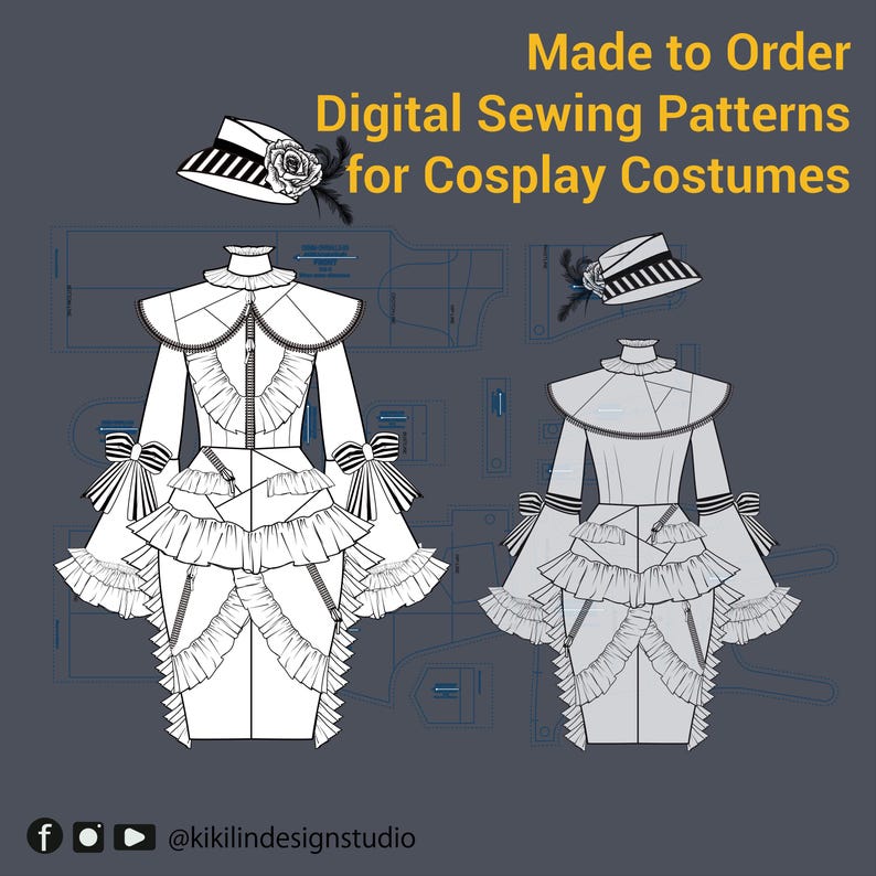 Custom Sewing Pattern Drafting Service | Made-to-order PDF Design (XS ...