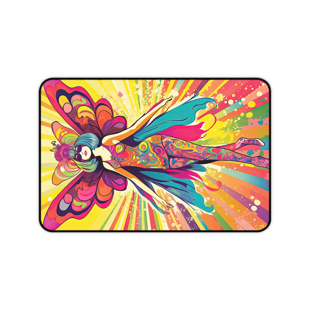 Sassy Funky Fairy - Desk Mat Mouse Pad - Groovy 60s Vibe With ...