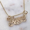 14k Gold Nameplate, Solid 14K Gold Personalized Heart Name Plate ...