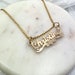 Solid Gold, Heart Name Necklace, Nameplate, Diamond Cut, 14K Solid Gold ...