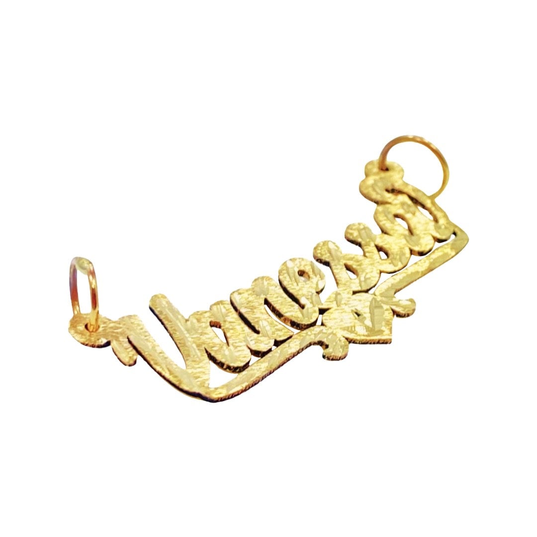 14k Gold Nameplate Solid 14K Gold Personalized Heart Name - Etsy