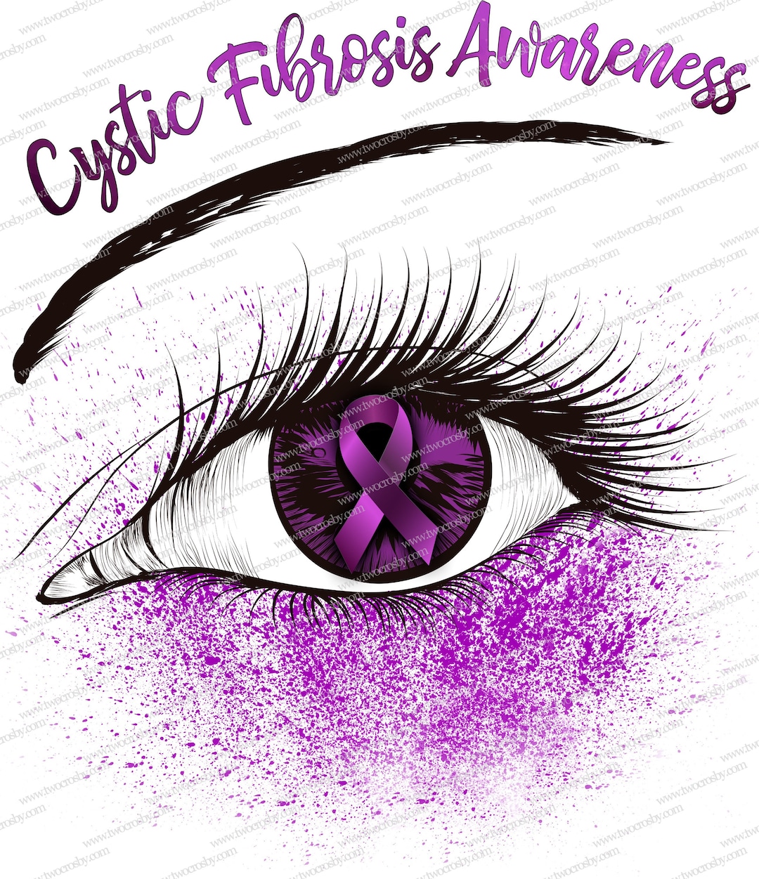 Cystic Fibrosis-awareness-ribbon-sublimation Transfer - Etsy