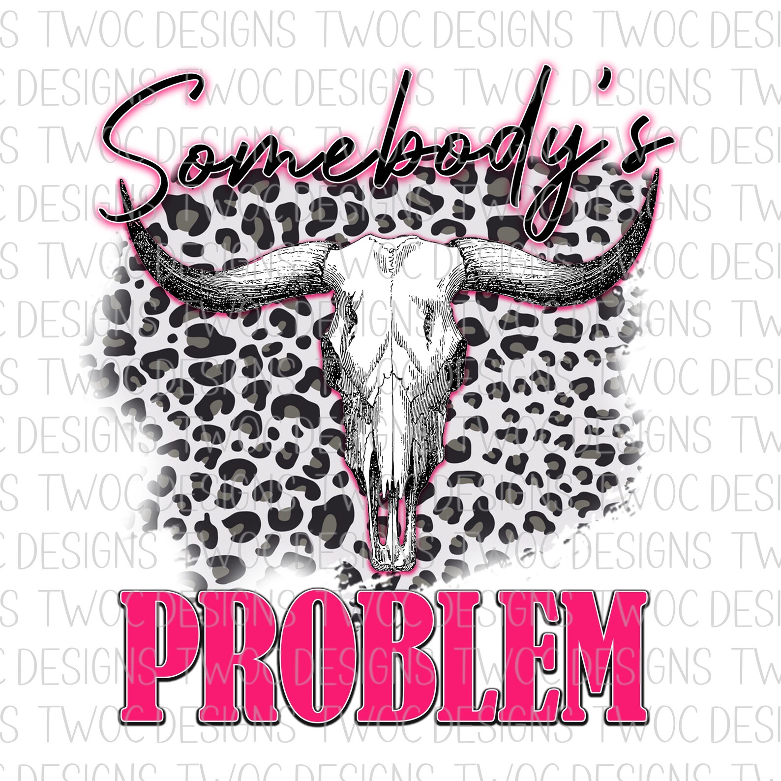 Somebody's Problem Bull Skull Cow Sublimation Transfer - Etsy
