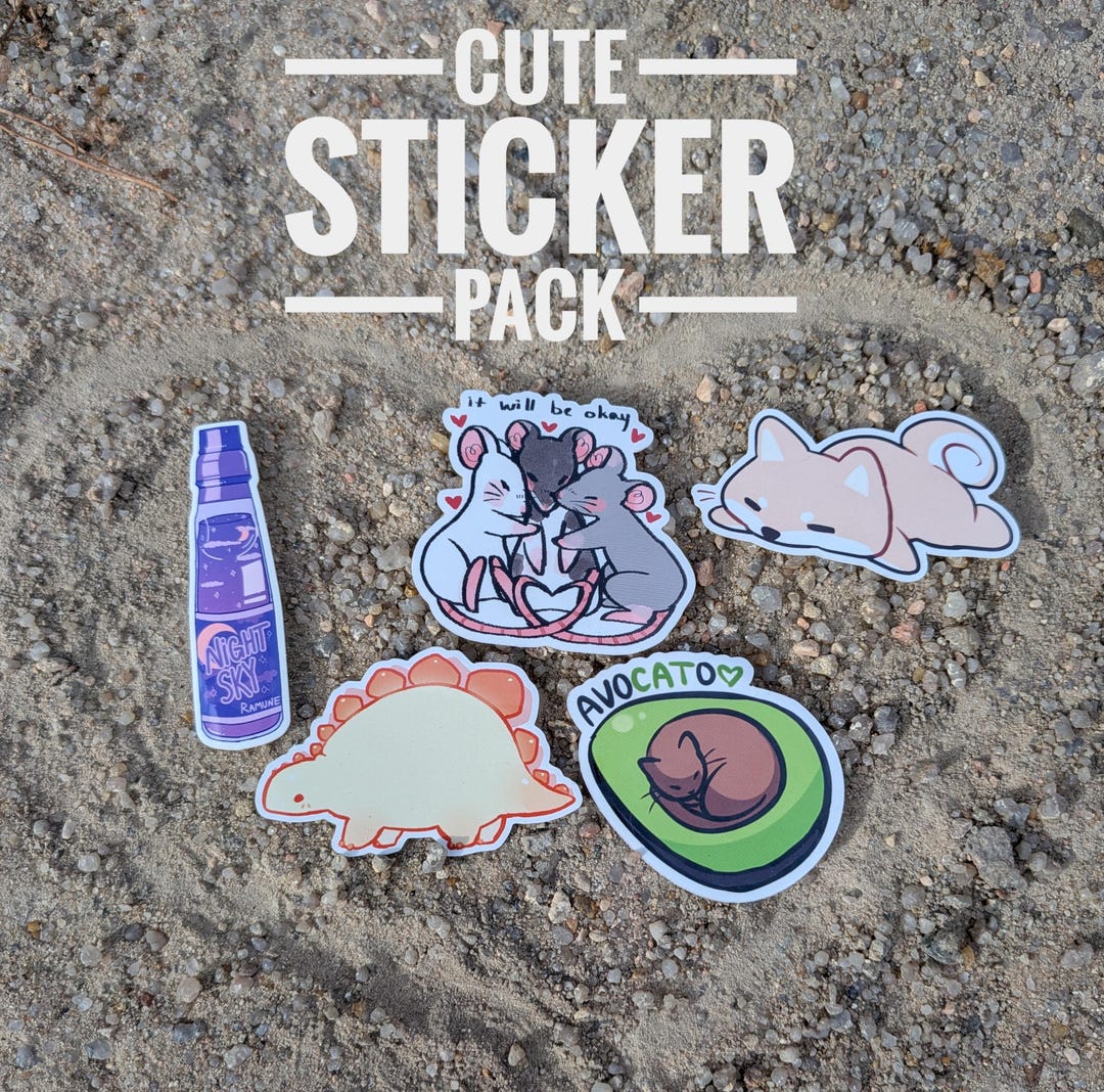Cute Animal Sticker Pack Vinyl Waterproof Decal for Water Bottle ...