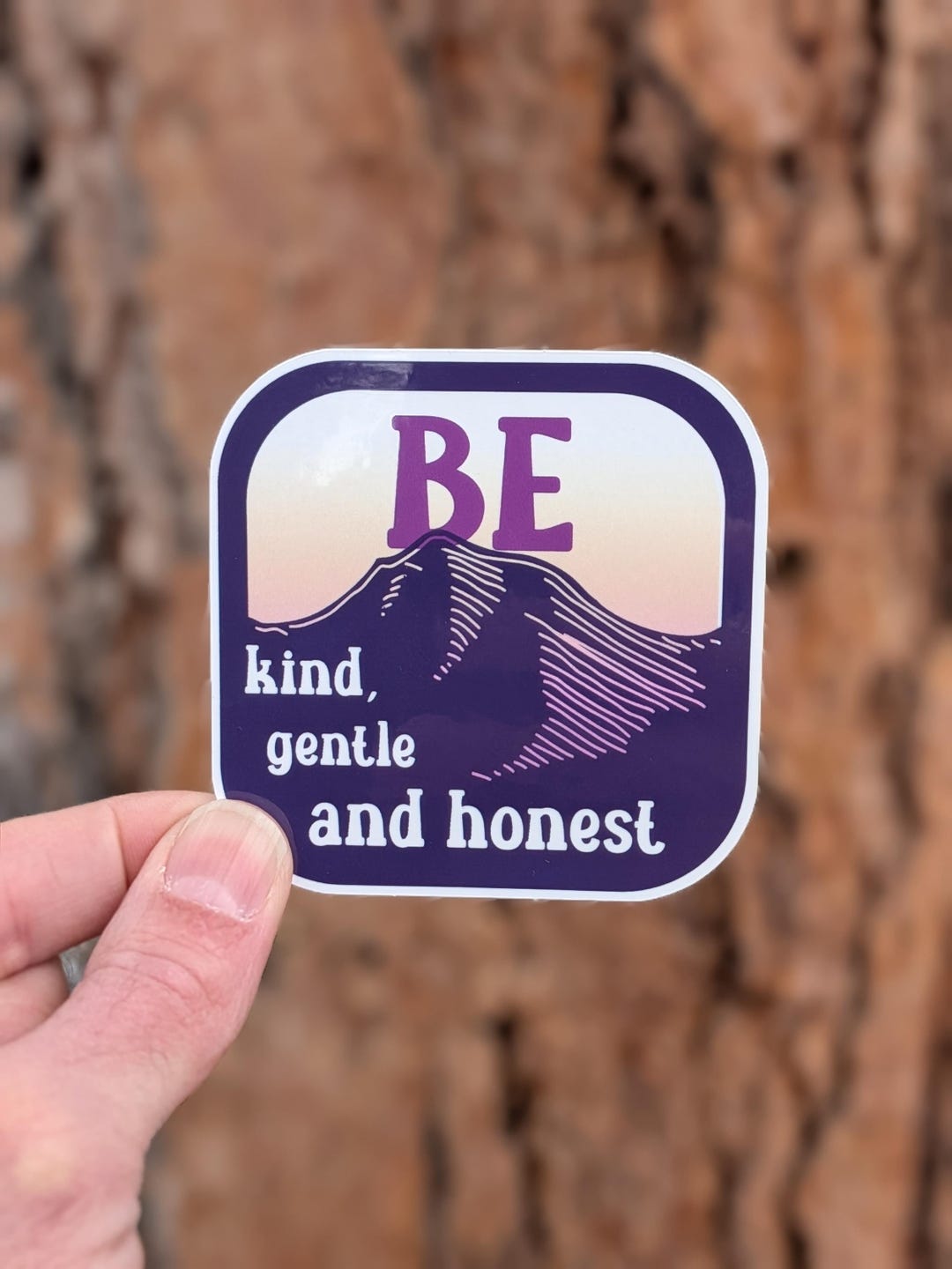 Be Kind, Gentle and Honest Sticker, Mountain Laptop Decal, Encouraging ...