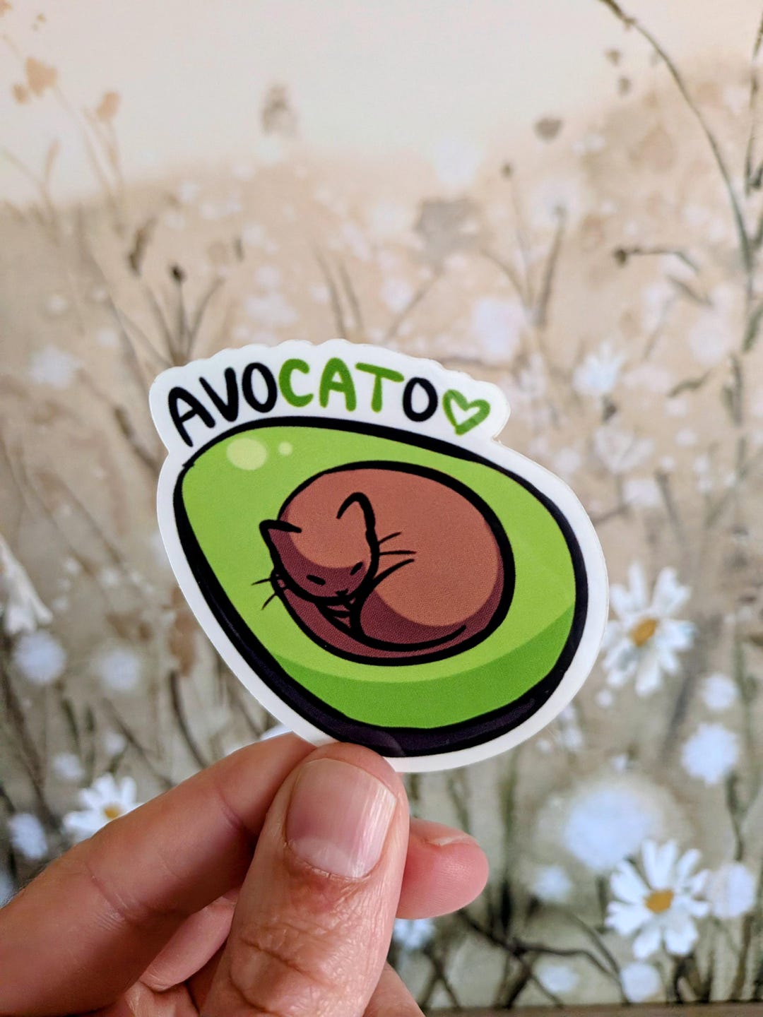 Avocato Sticker, Avocado Laptop Decal, Cat Water Bottle Graphic - Etsy