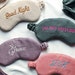 Embroidered Linen Sleep Mask | Personal Sleep Mask | Bridesmaid Gift ...