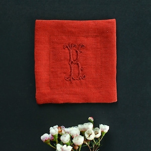 Linen Embroidered Double Layer Coasters | SET OF 4,6,8,10,12. Natural ...