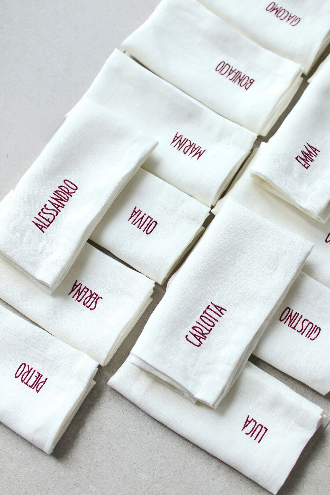Embroidered Napkins | Monogrammed Napkins | Dinner Napkins | Wedding ...