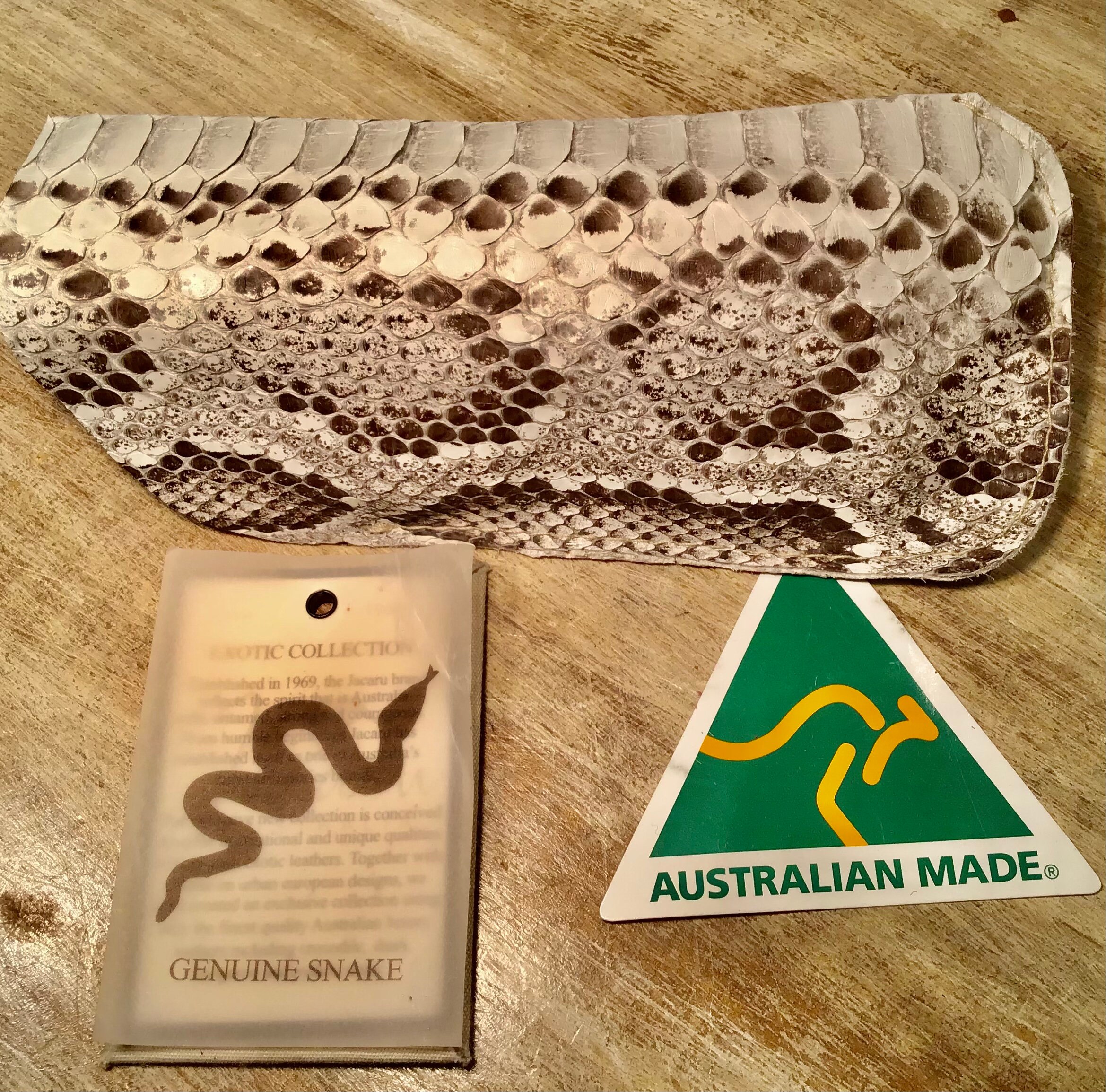 DARK BROWN PYTHON snake textured embossed vintage stonewash look ...