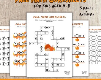 Fall Math Logic Puzzles for Kids: Autumn Math Activities (PDF Download ...